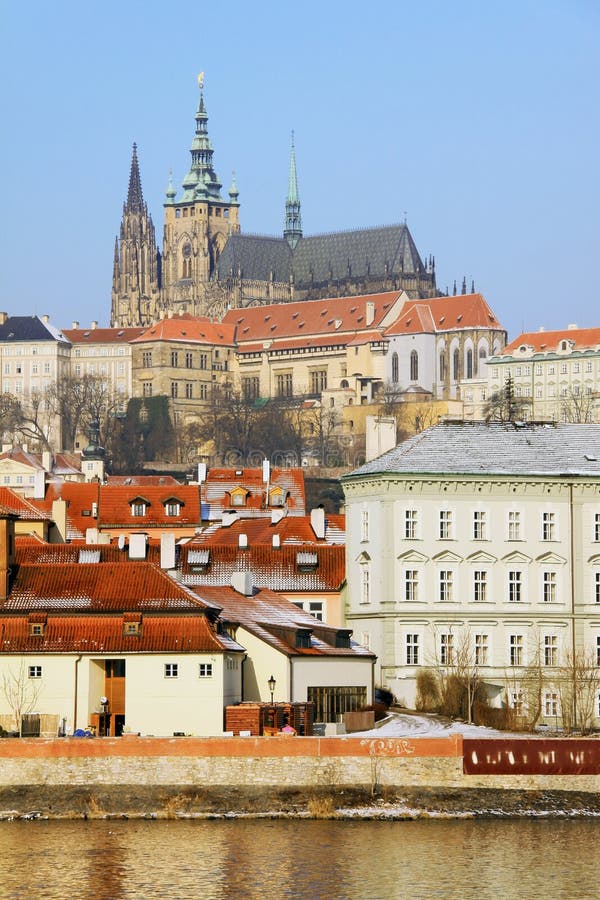 The Late Snow - Prague Gothic Castle Stock Photo - Image of church ...