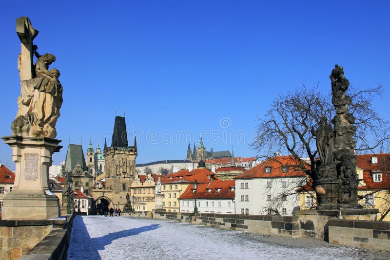 The Late Snow - Pragues Gothic Castle Stock Photo - Image of medieval ...