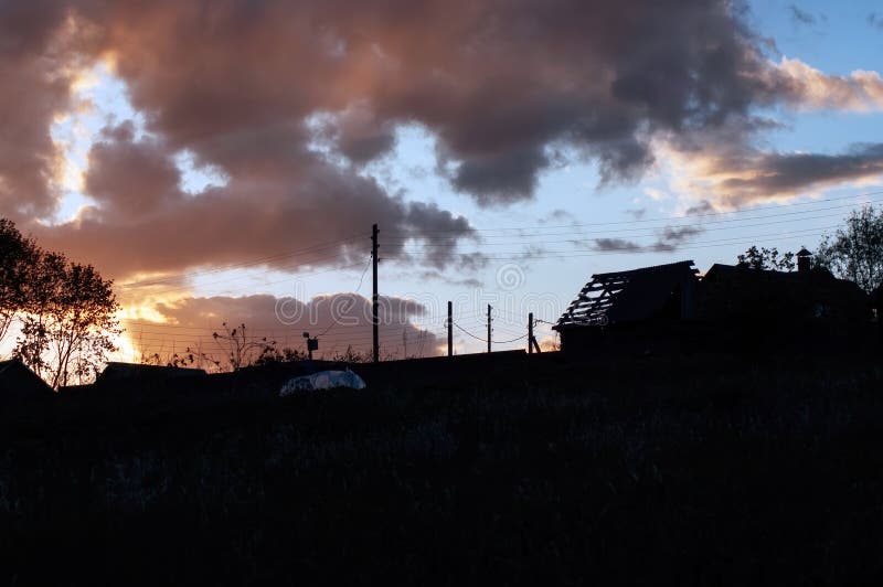 Late Spring Evening in the Village Stock Image - Image of farmland ...