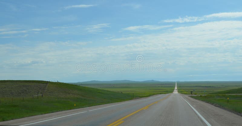Late Spring in South Dakota: US Highway 85 Stretches into the Distance ...