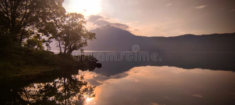 Late sunrise by the lake stock photo. Image of morning - 242429040