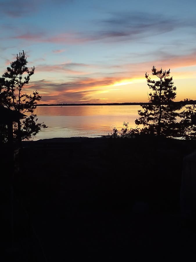 Late sunset in august stock image. Image of late, light - 187945257