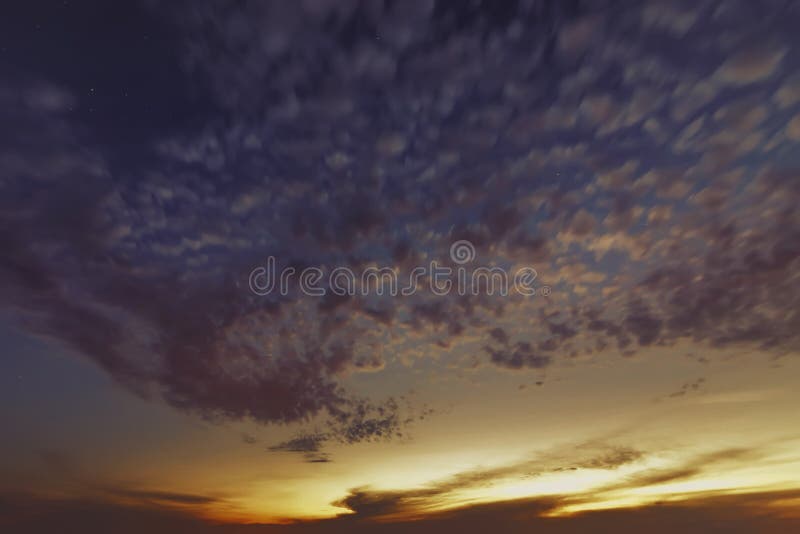 Late Sunset in a Cloudy Sky Nature Background Stock Image - Image of ...