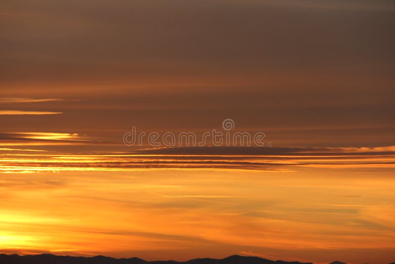 Late Sunset in the Sky with Clouds. Close Up. Stock Photo - Image of ...