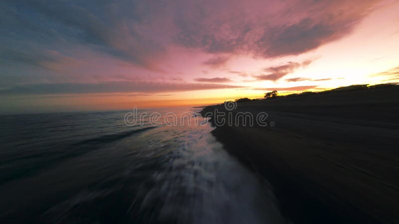 Late Sunset Sky on a Stunning Coast Stock Footage - Video of ocean ...