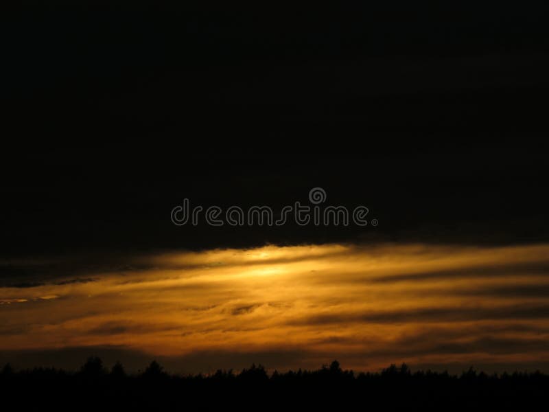 Late Sunset on a Summer Evening in a Field Stock Photo - Image of field ...