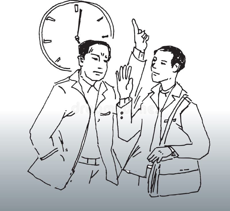 Late for work stock vector. Illustration of gesture, office - 5944561