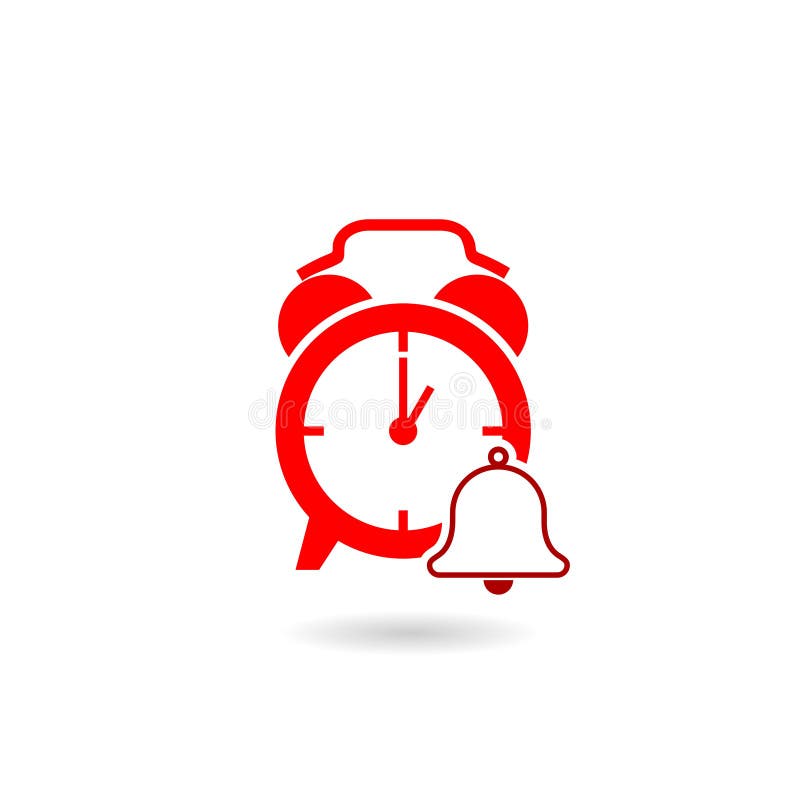 Late Work Alarm Clock Icon with Shadow Stock Vector - Illustration of ...