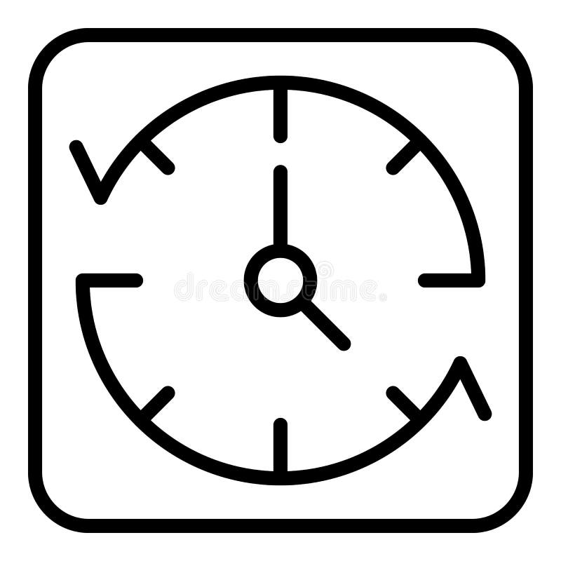 Late Work Wall Clock Icon, Outline Style Stock Vector - Illustration of ...