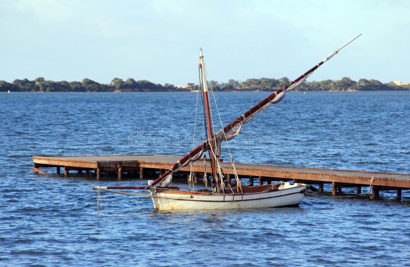 Lateen sail boat stock photo. Image of docked, boat, lateen - 18064692