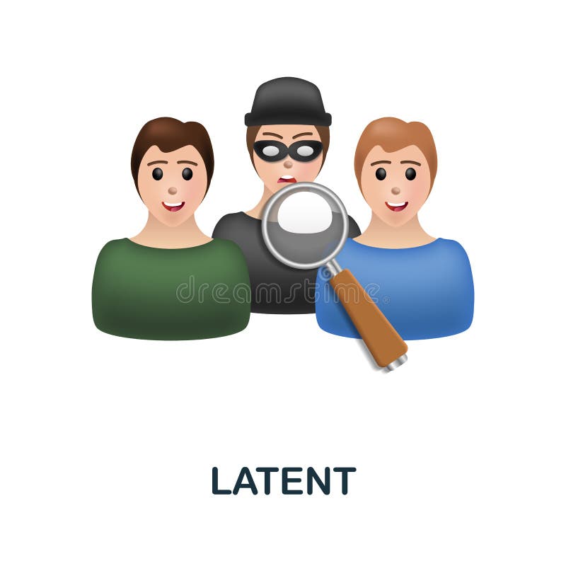 Latent Icon in 3d. Colored Illustration from Corruption Collection ...
