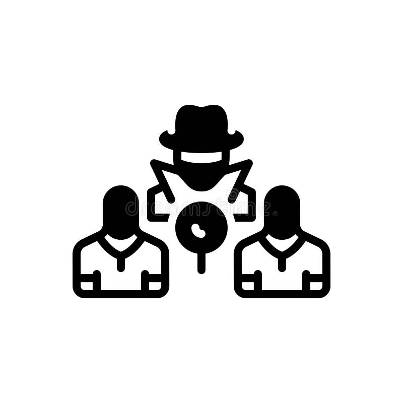 Black Solid Icon for Latent, Imperceptible and Corruption Stock Vector ...