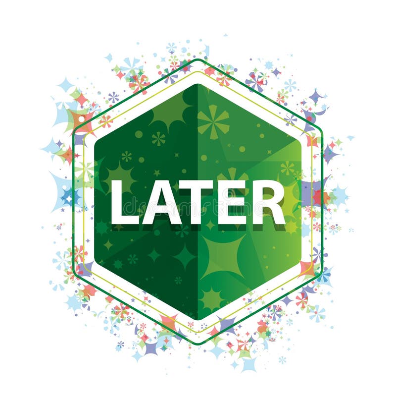 Later Floral Plants Pattern Green Hexagon Button Stock Illustration ...