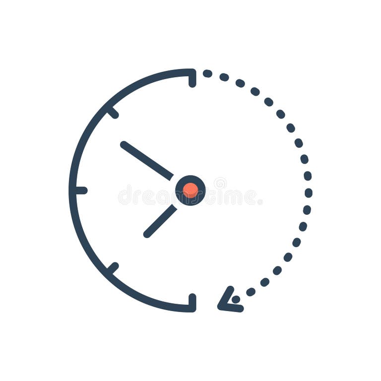 Color Illustration Icon for Later, Afterwards and Clock Stock ...