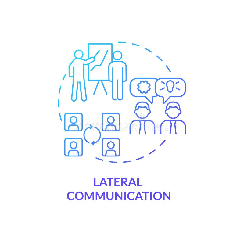Lateral Communication Blue Gradient Concept Icon Stock Vector ...