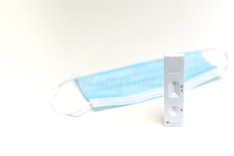 Lateral Flow Test To Check for Covid-19 Virus and Face Mask Isolated on ...