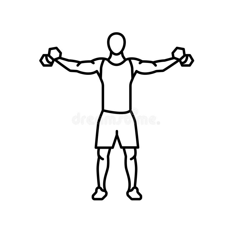 Lateral Raises Line Icon. Vector Isolated Element Stock Vector ...
