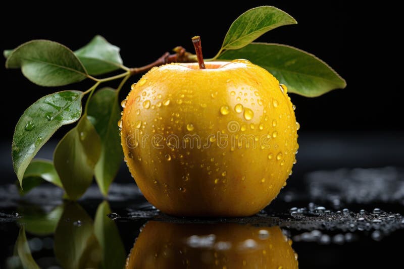 Lateral Side View Apple Yellow Alderd on Stock Illustration ...