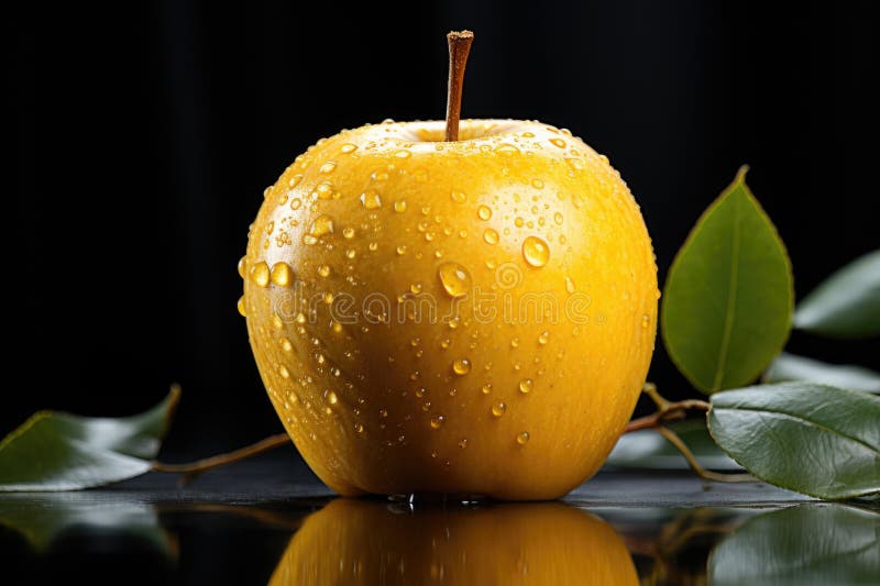 Lateral Side View Apple Yellow Alderd on Stock Illustration ...