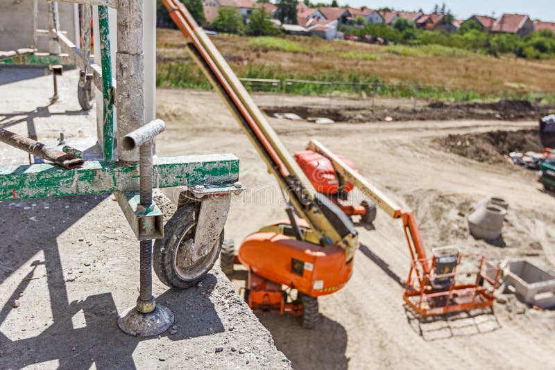 Lateral Stabilizer at Construction Site. Stock Photo - Image of close ...