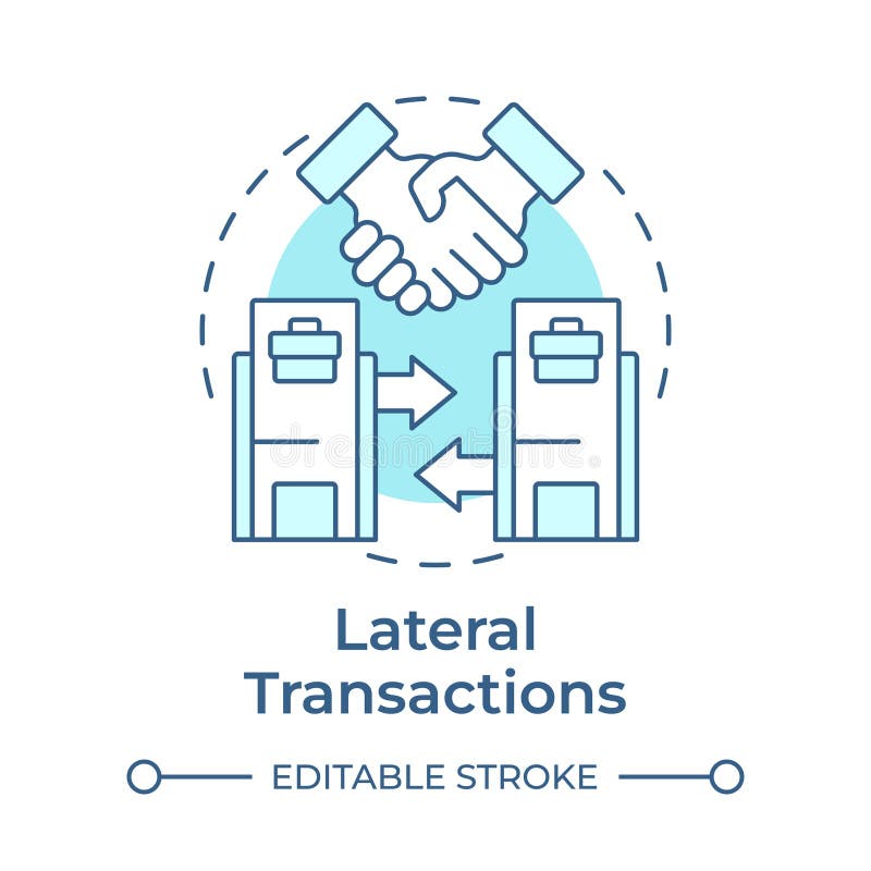 Lateral Transactions Soft Blue Concept Icon Stock Illustration ...