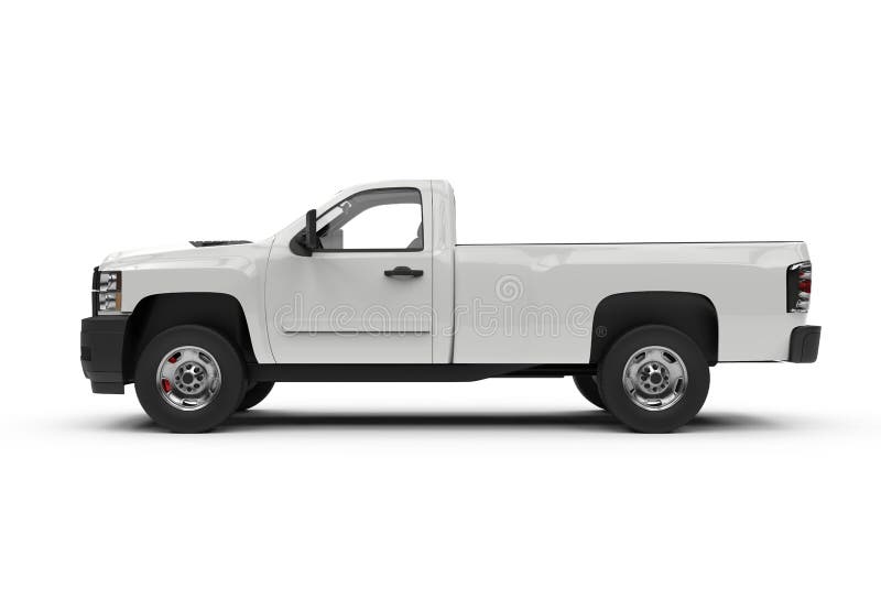 Lateral View of a Generic White Truck Car, Mockup Stock Illustration ...