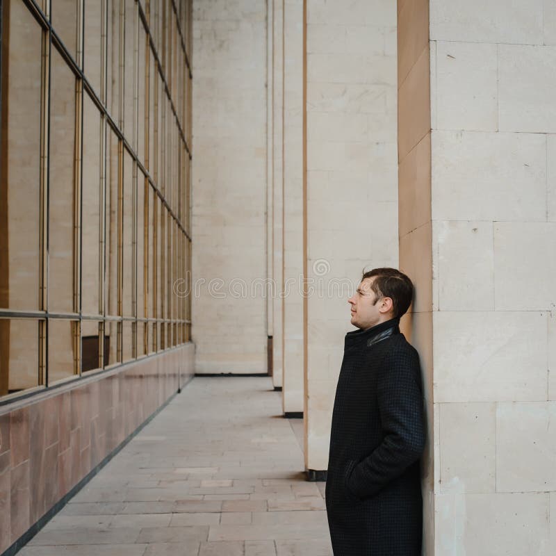 Young Man in a Classic Coat Outdoors Stock Image - Image of fashionable ...
