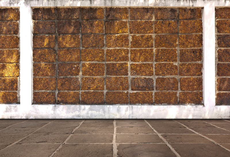 Laterite Brick Wall and Cement Flooring. Stock Image - Image of ...