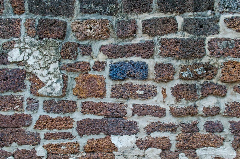 Laterite Brick Wall Texture. Stock Image - Image of abstract, cement ...