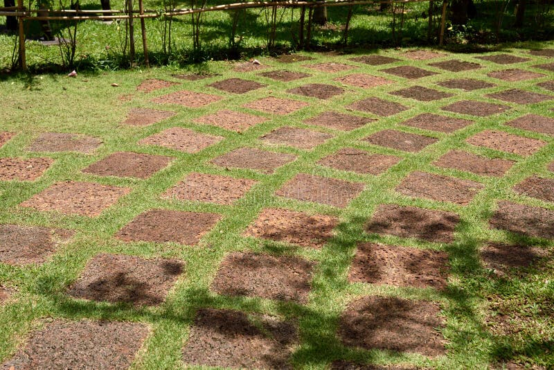 Laterite Stone Path on Green Grass Stock Image - Image of path, idea ...