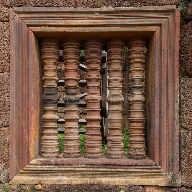 Laterite window stock photo. Image of ruins, khmer, heritage - 85328556