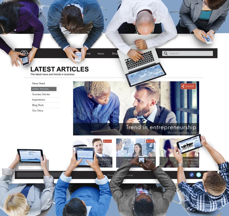 Latest Article Webpage Advertising Announcement Concept Stock Image ...