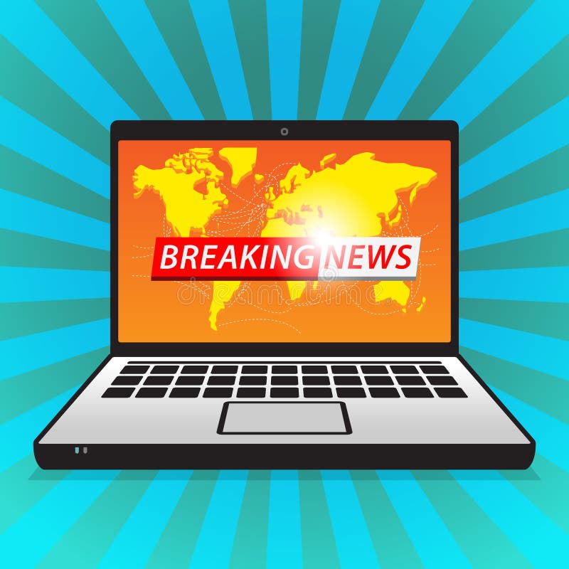 Latest Breaking News Computer Screen Announcement Stock Vector ...