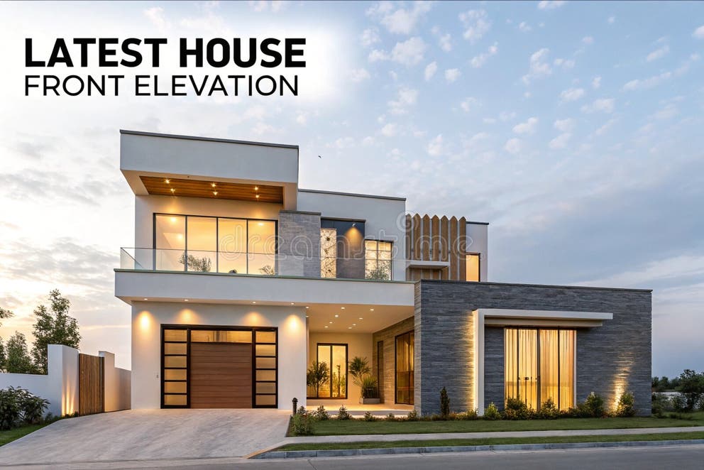 Latest House Front Elevation Designs and Render Image Stock ...