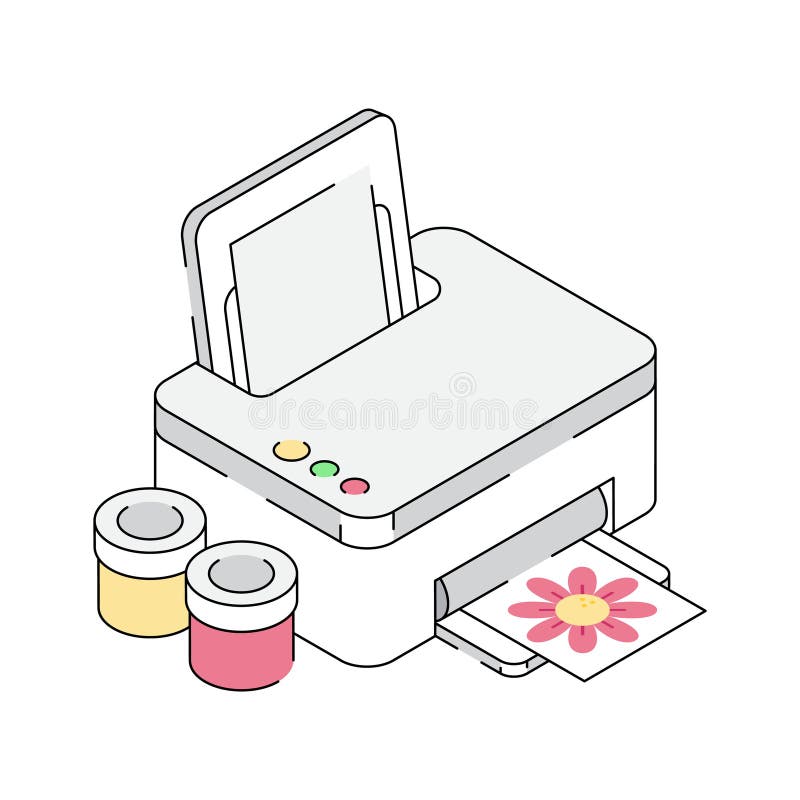 Latest Icon of Printer Technology Designed in Isometric Style Stock ...
