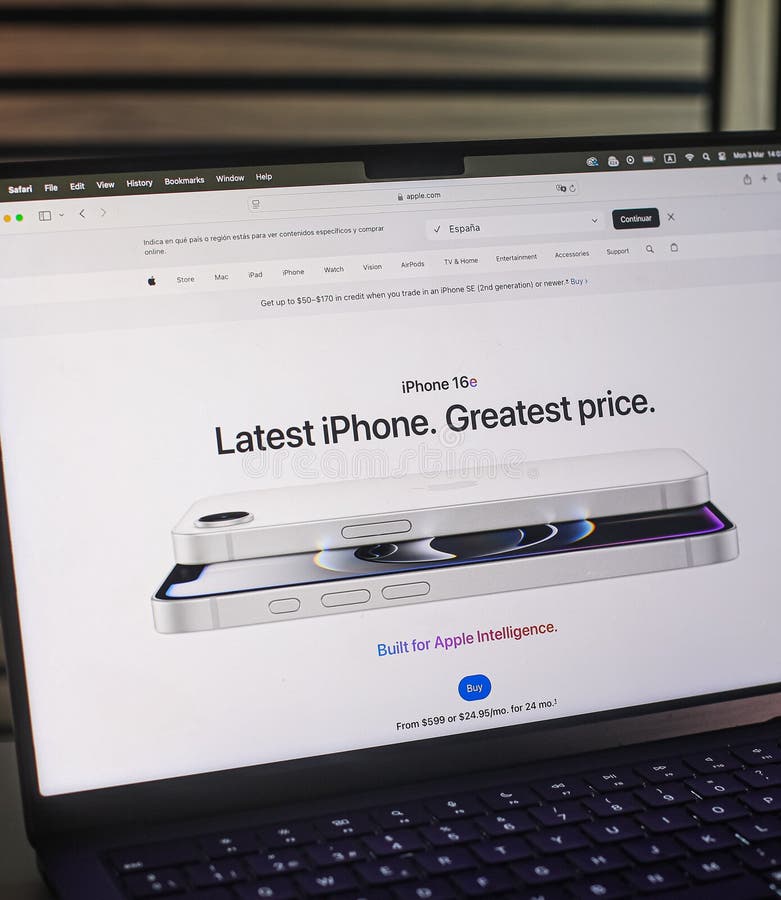 Latest IPhone Model Showcased on Laptop Screen with Promotional Text ...