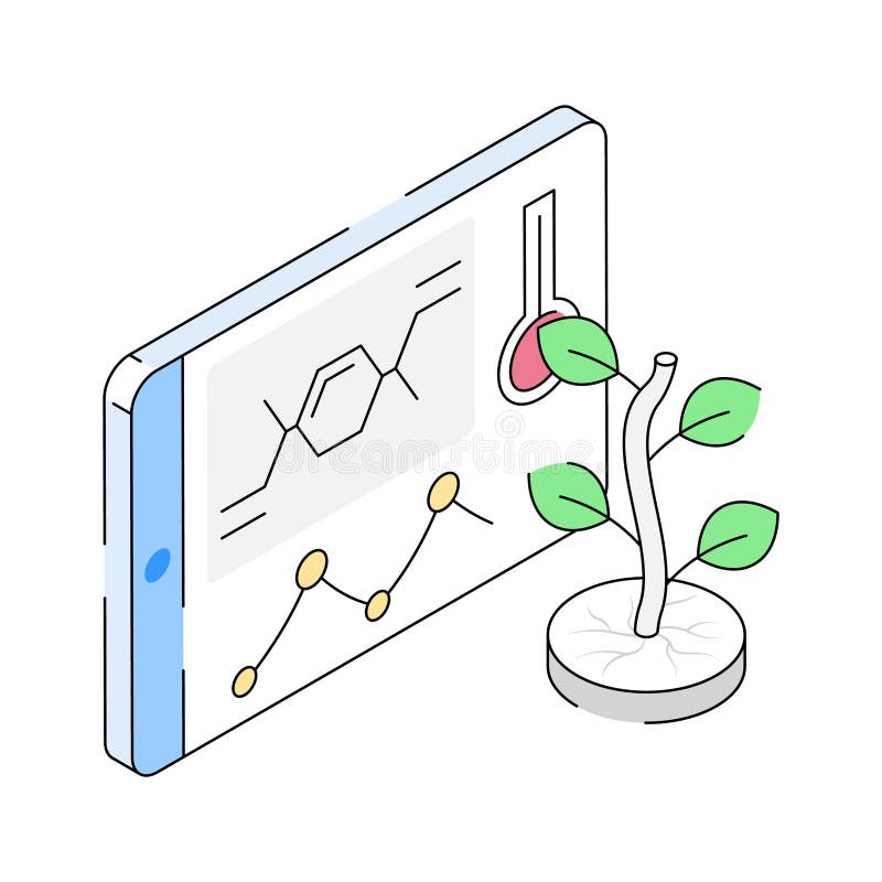 A Latest Isometric Style Icon Depicting Plant Study Stock Illustration ...