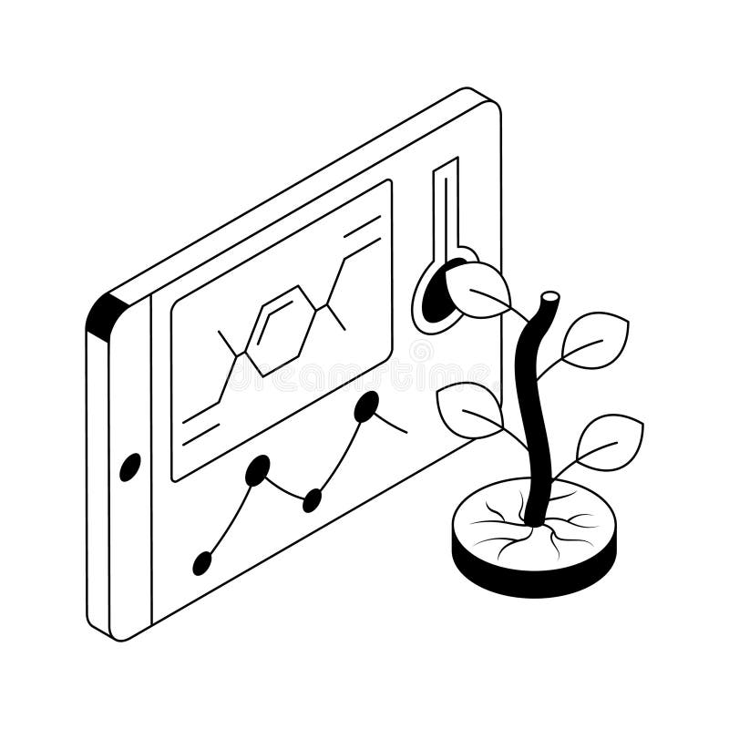 A Latest Isometric Style Icon Depicting Plant Study Stock Illustration ...