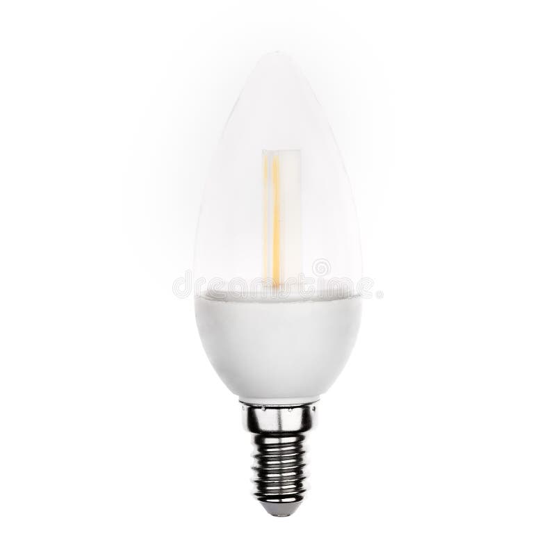Latest LED Light Bulb in Candle Shape and Reflecting Isolated on Stock ...