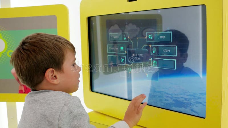 Latest Methods of Education, Child Play with Touch Panel, Kid Move ...