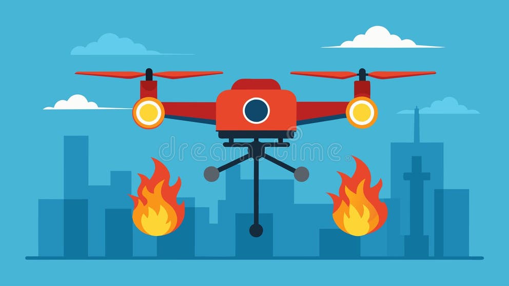 Firefighting Drone Stock Illustrations – 223 Firefighting Drone Stock ...