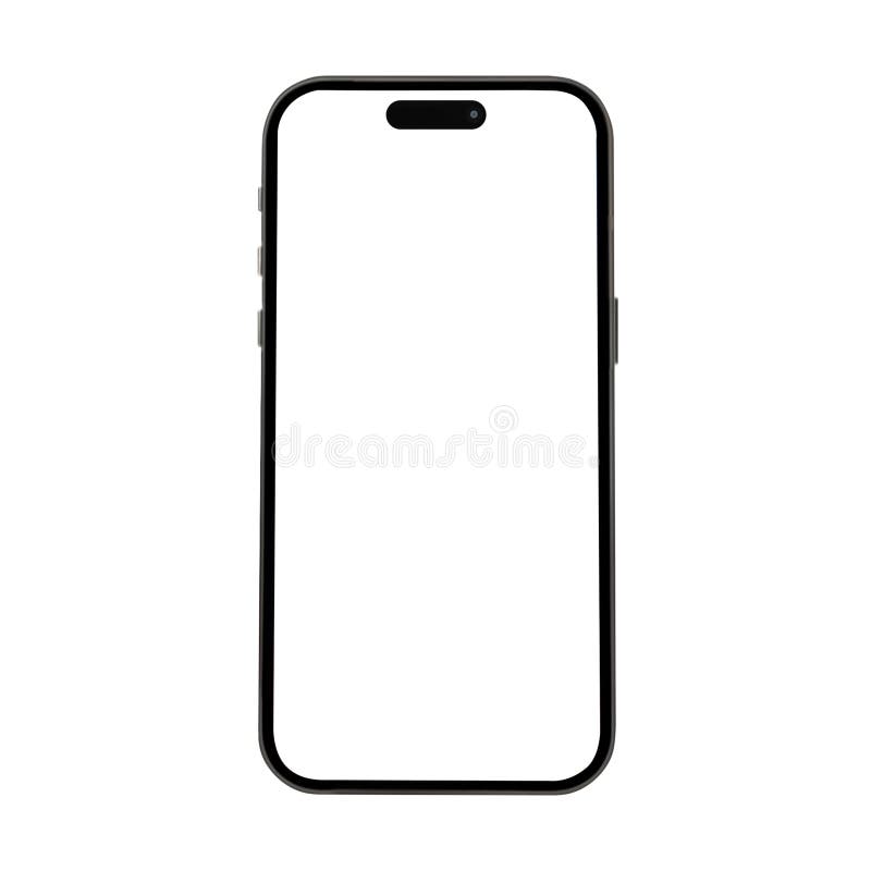 New Latest Model Smartphone on White Background with Blank Screen Stock ...