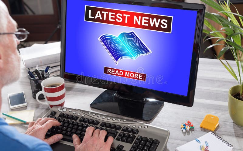 Latest News Concept On A Computer Stock Photo - Image of online ...