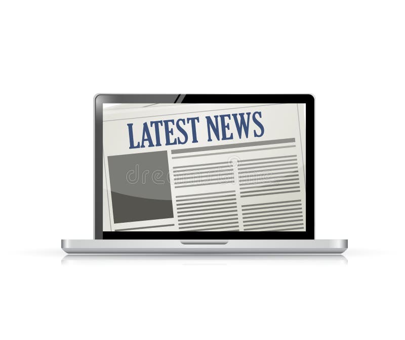 Online Newspaper. Laptop and News Website. Stock Vector - Illustration ...
