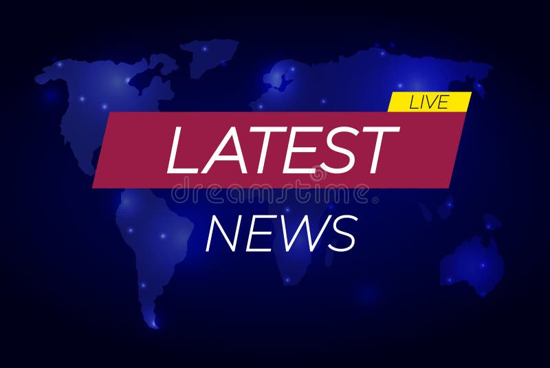 Latest News: VECTOR Illustration, Banner on World Map, Business ...