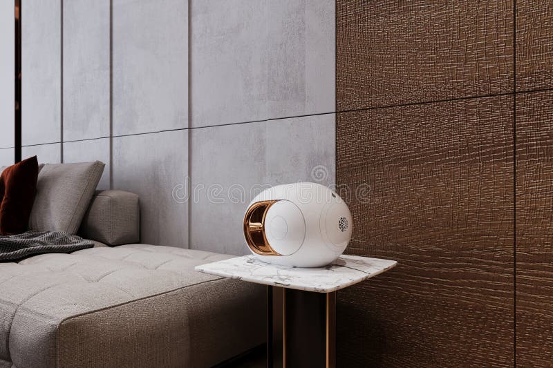 The Latest Sound Speakers on the Corner Table in the Modern Living Room ...