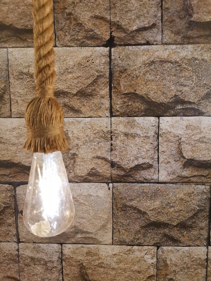 Latest Trend LED Bulb Decoration with Dark Wall Color Stock Photo ...