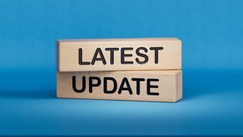 Latest Update Symbol. Stone Wall with Words Latest Update.Business and ...