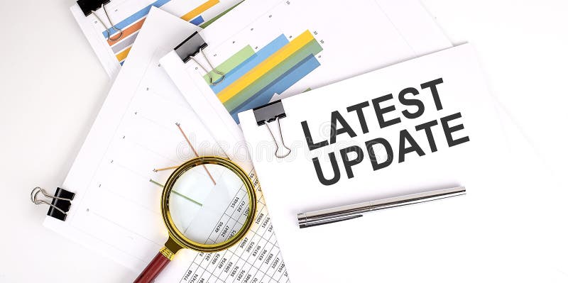 UPDATE Text in the Office Notebook with Office Tools Stock Photo ...