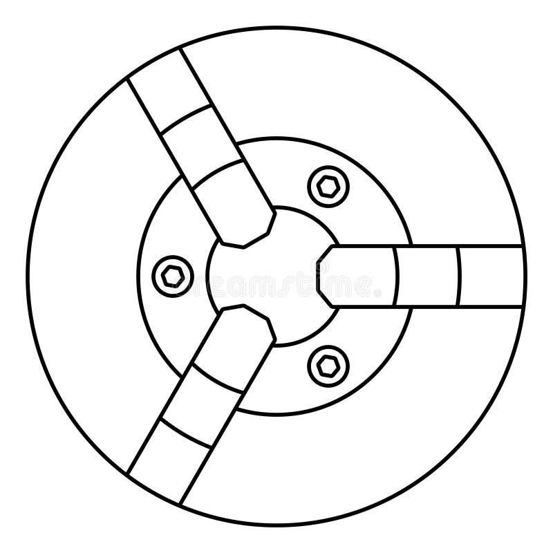 CNC Milling And Lathe Machine Drawings Stock Vector - Illustration of ...